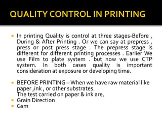 QUALITY CONTROL IN CORRUGATION INDUSTRY | PPTX