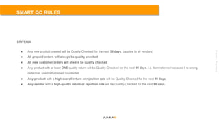 Qc processes training slides | PPTX | Recalls | Consumer Issues