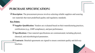 Analysis of Raw Materials and in process quality control of finished ...