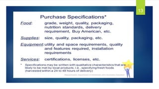 Purchase specifications & Maintenance of stores For Raw materials | PPTX