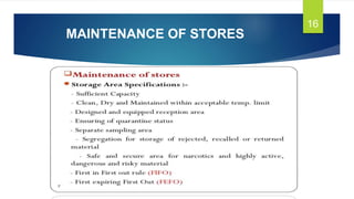 Purchase specifications & Maintenance of stores For Raw materials | PPTX