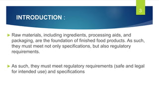 Purchase specifications & Maintenance of stores For Raw materials | PPTX