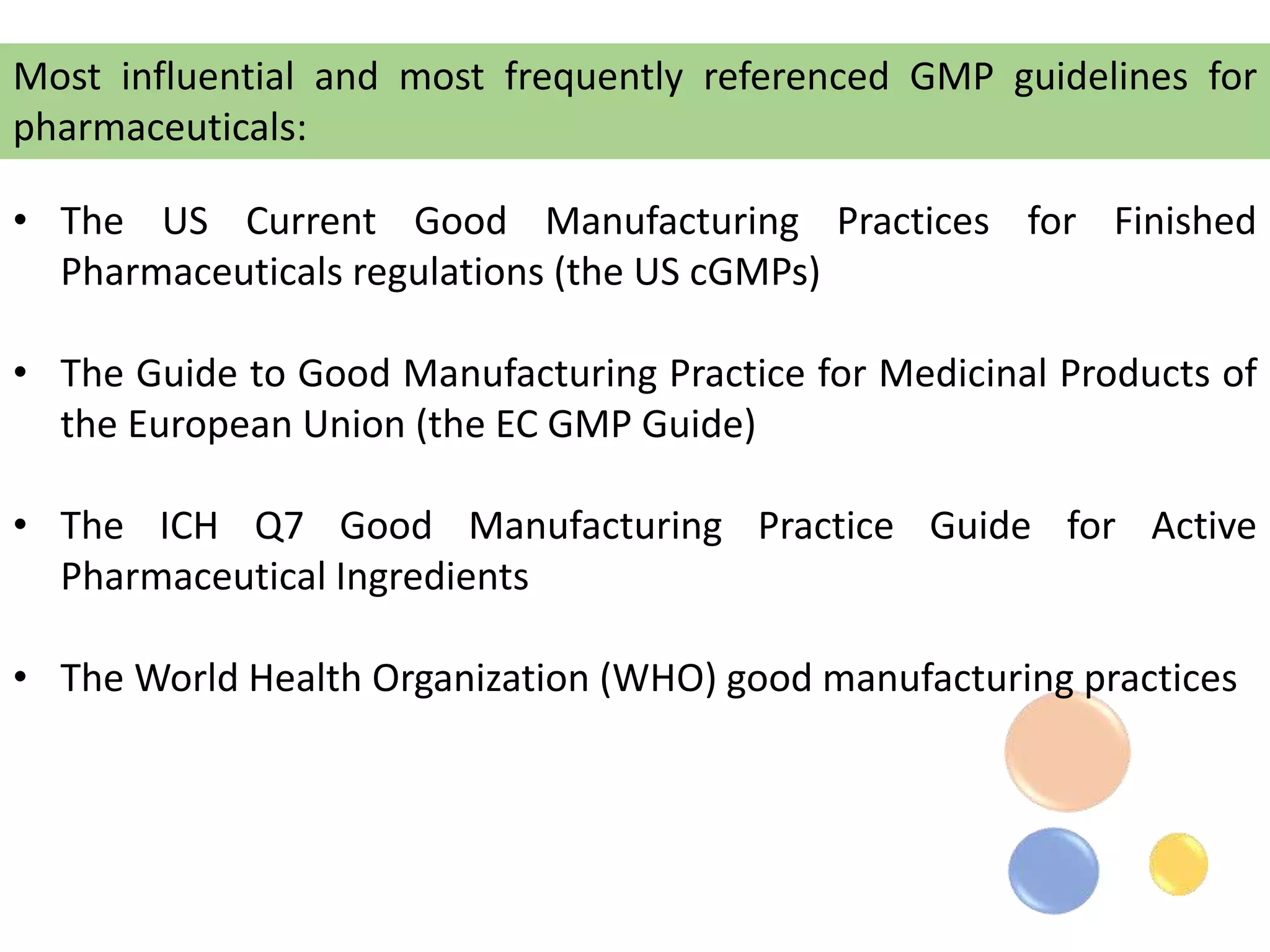 CGMP guidelines | PPTX