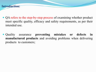 Quality assurance, quality control, good laboratory practice | PPTX