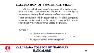 QC & QA CALCULATION OF YIELD | PPTX