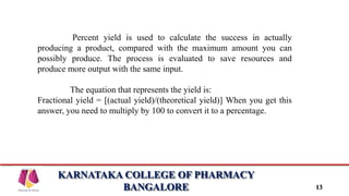 QC & QA CALCULATION OF YIELD | PPTX