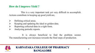 QC & QA CALCULATION OF YIELD | PPTX