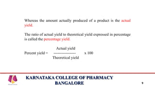 QC & QA CALCULATION OF YIELD | PPTX