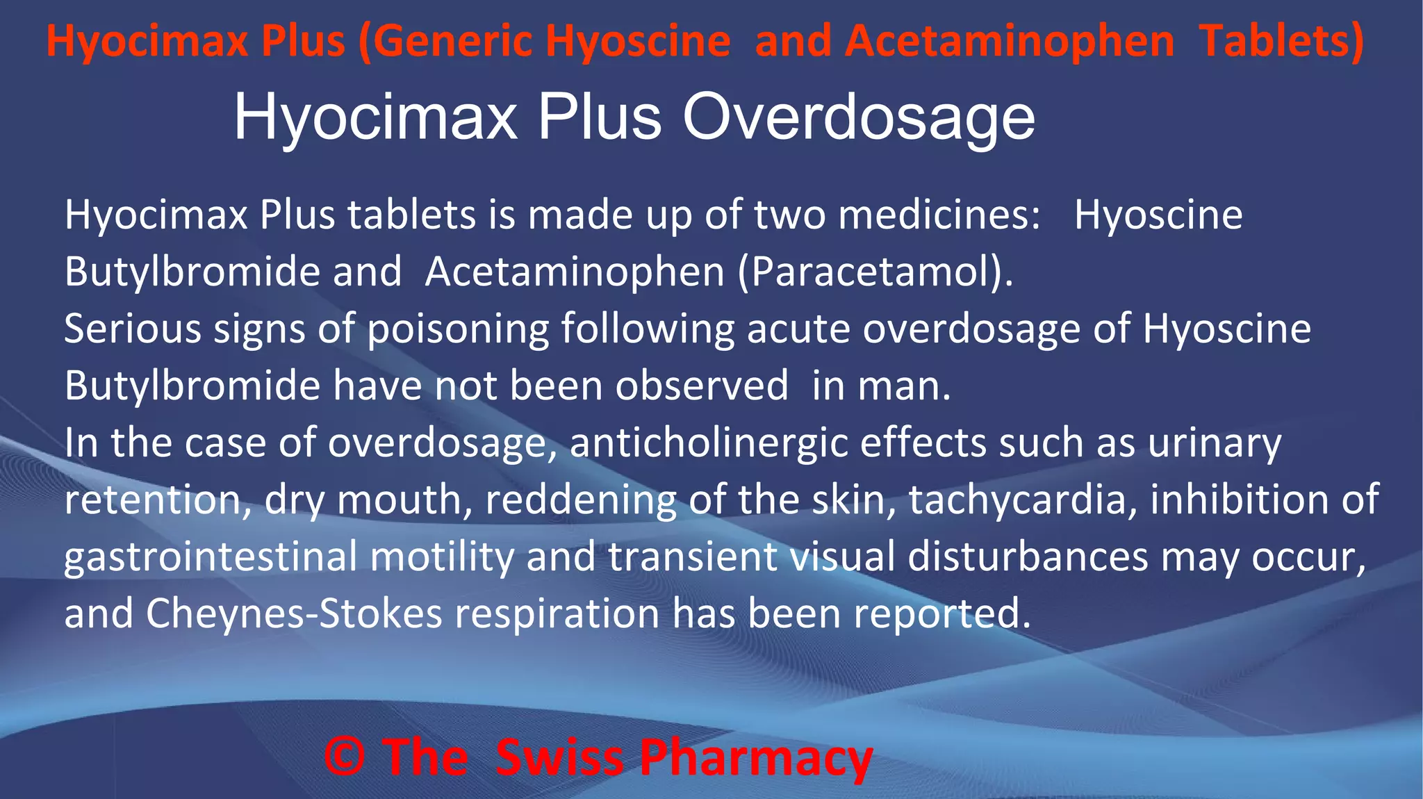 Hyocimax Plus (Generic Hyoscine and Acetaminophen Tablets) | PDF