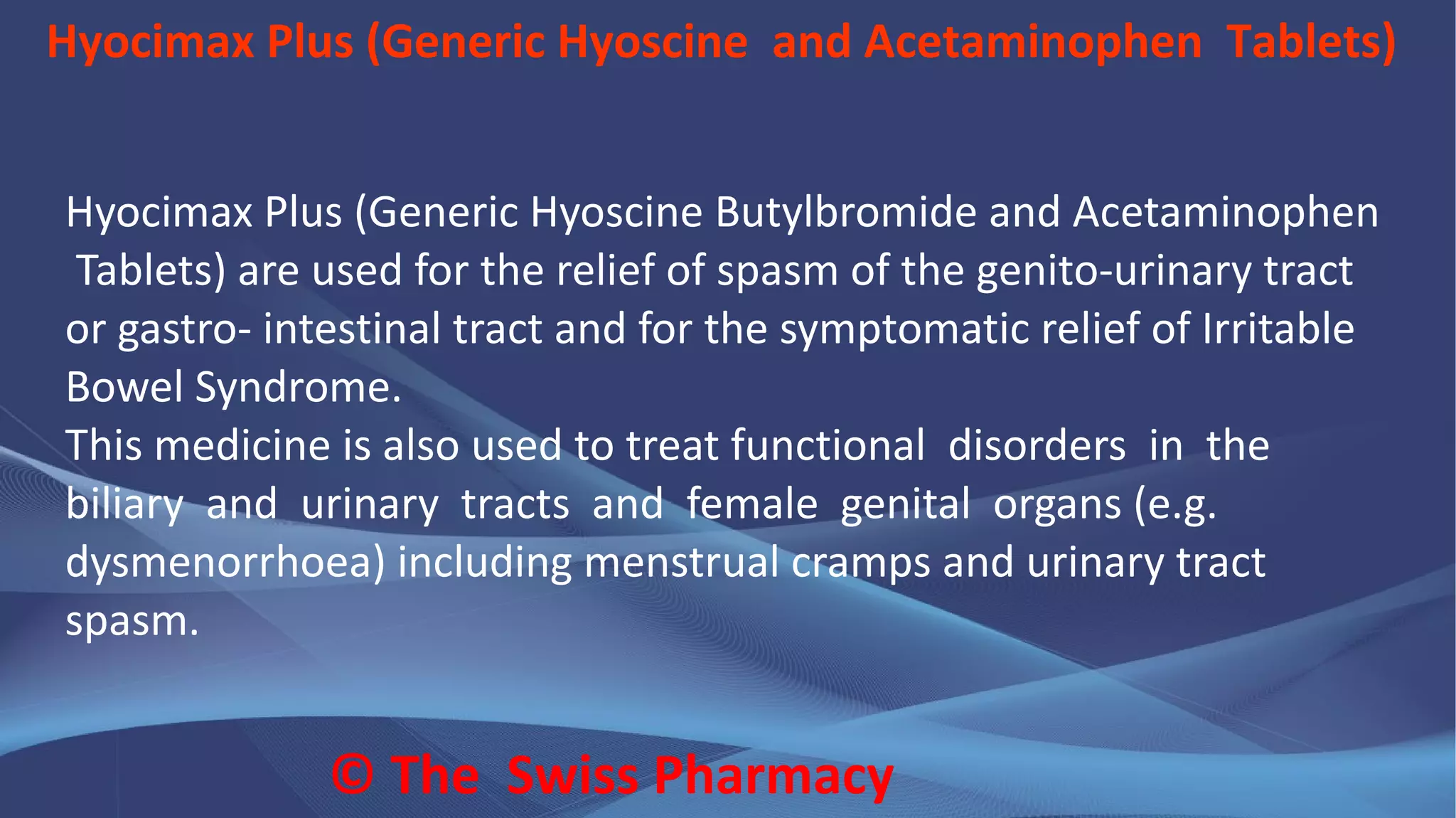 Hyocimax Plus (Generic Hyoscine and Acetaminophen Tablets) | PDF ...