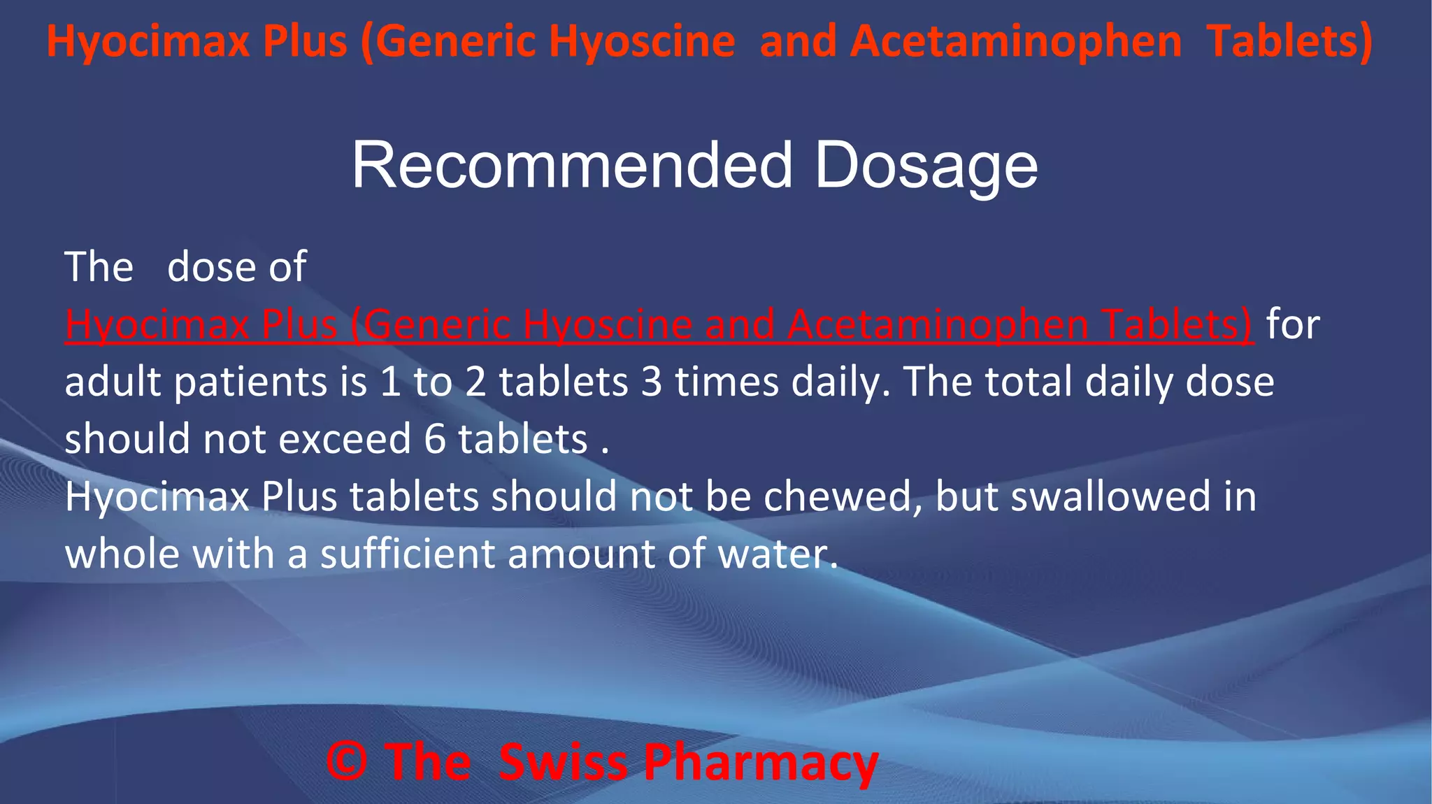 Hyocimax Plus (Generic Hyoscine and Acetaminophen Tablets) | PDF