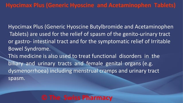Hyocimax Plus (Generic Hyoscine and Acetaminophen Tablets) | PDF ...