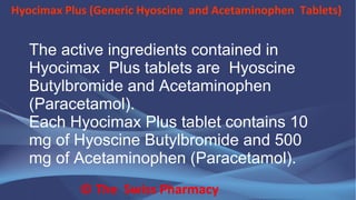 Hyocimax Plus (Generic Hyoscine and Acetaminophen Tablets) | PDF ...