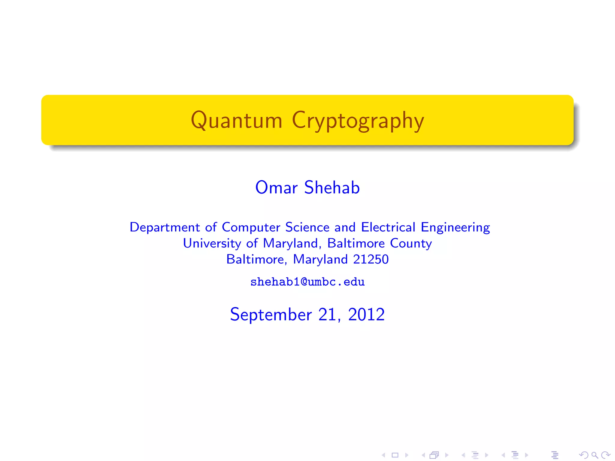 Quantum Cryptography 101 | PPT
