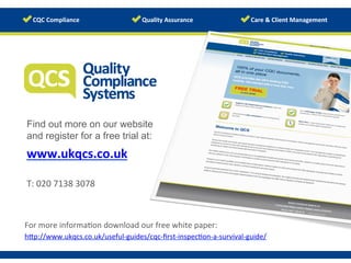 CQC: First Inspection: A Survival Guide | PPT