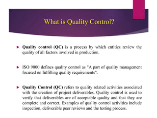 Quality Assurance & Quality Control | PPTX