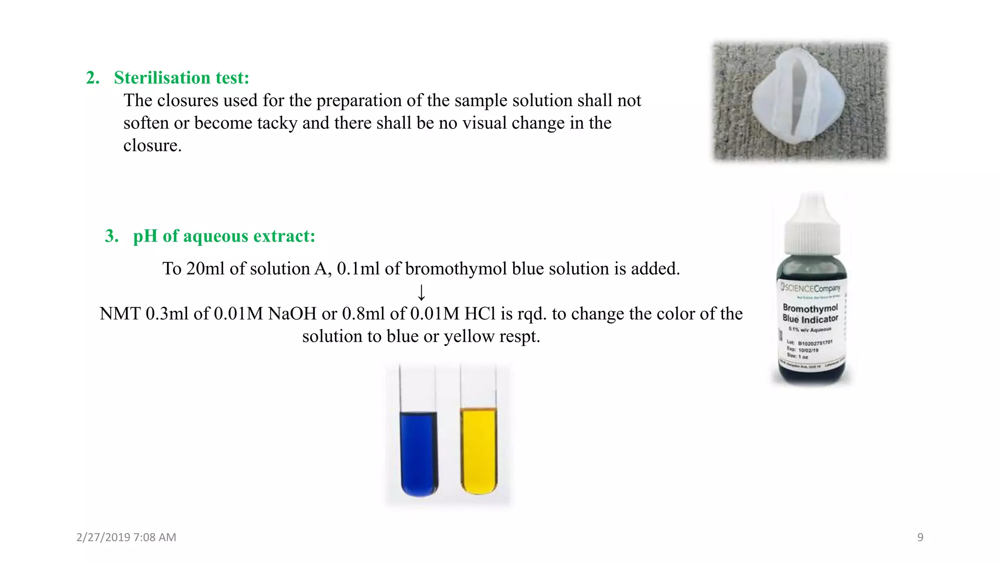 Quality Control tests for pharmaceutical containers, closures and ...