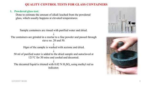 Quality Control tests for pharmaceutical containers, closures and ...