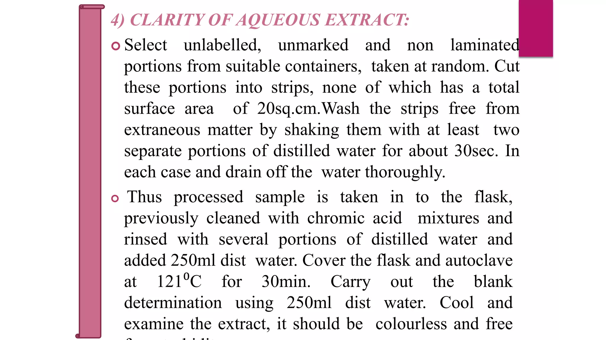 Qc test for plastics,metallic tins,closures, collapsible tubes ...