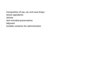 Qc tests for liquid preparations (eye, ear, nasal drops) | PPTX
