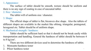 Quality Control TESTS FOR TABLETS.present | PPTX