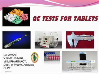 Qc tets for tablets final | PPT