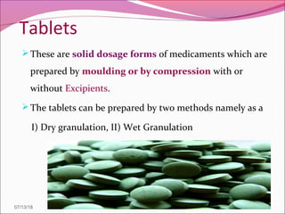 Qc tets for tablets final | PPT