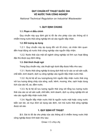 Qcvn24 2009-btnmt - Quy chuẩn kỹ thuật quốc gia về nước thải công nghiệp | PDF