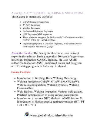 Qc (welding & ndt) course | PDF