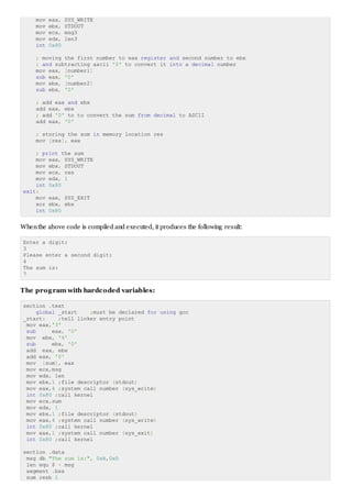 N_Asm Assembly arithmetic instructions (sol) | PDF | Programming ...