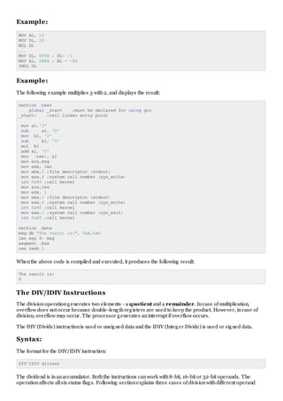 N_Asm Assembly arithmetic instructions (sol) | PDF | Programming Languages | Computing