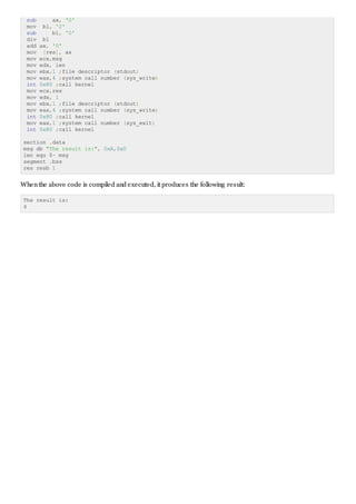 N_Asm Assembly arithmetic instructions (sol) | PDF | Programming ...
