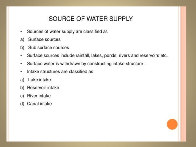 Sources of water supply | PPTX
