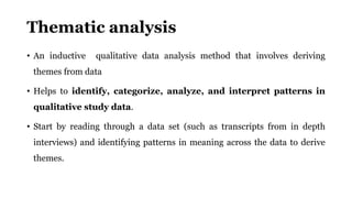 Types/Approaches of Qualitative data analysis | PPTX