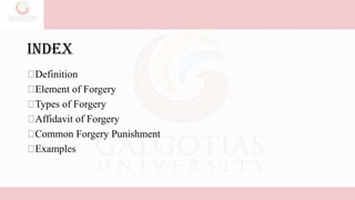 FORGERY (QUESTIONED DOCUMENT) WITH CASE STUDY | PPTX