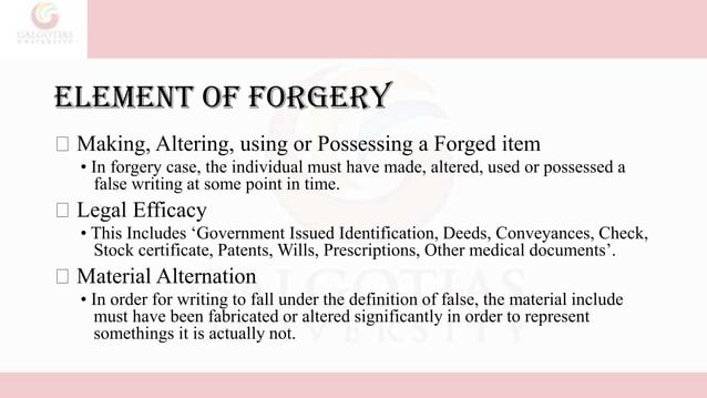 FORGERY (QUESTIONED DOCUMENT) WITH CASE STUDY | PPTX