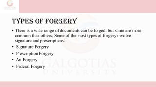 FORGERY (QUESTIONED DOCUMENT) WITH CASE STUDY | PPTX