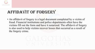 FORGERY (QUESTIONED DOCUMENT) WITH CASE STUDY | PPTX