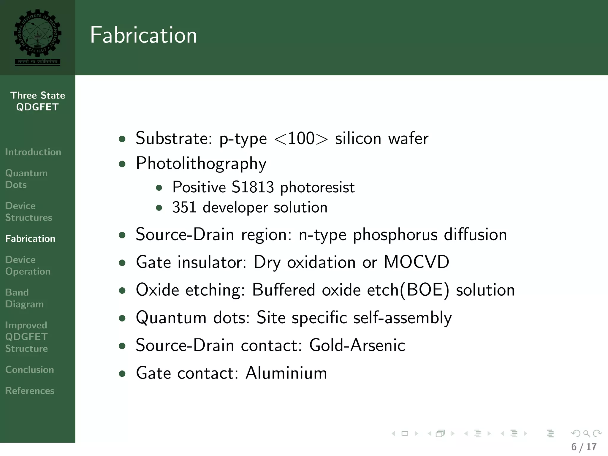 Quantum Dot Gate Field Effect Transistor - QDGFET | PDF