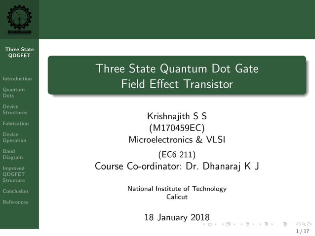 Quantum Dot Gate Field Effect Transistor - QDGFET | PPT