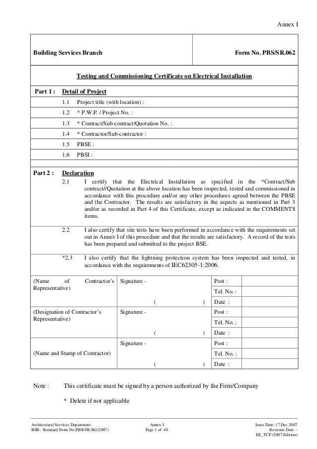 cable testing and intallation