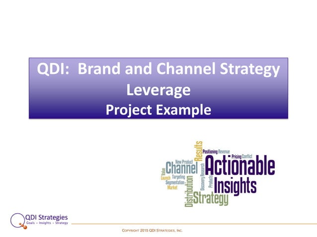 QDI Strategies: Brand and Channel Strategy Project Example | PPT