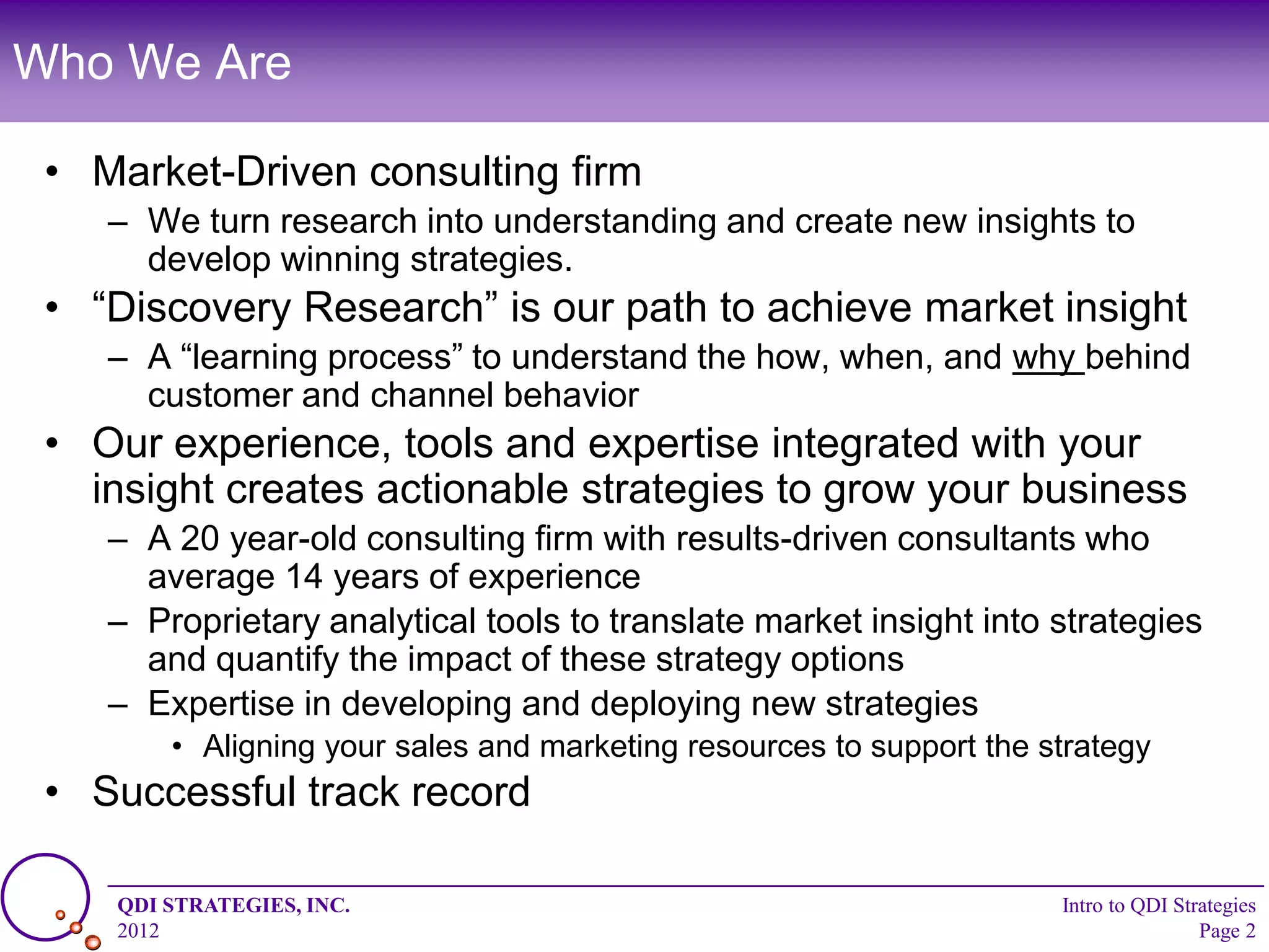 QDI Strategies Introduction | PPT