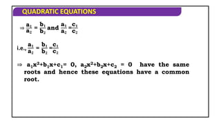 QUADRATIC EQUATIONS WITH MATHS PROPER VERIFY | PPT