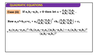QUADRATIC EQUATIONS WITH MATHS PROPER VERIFY | PPT