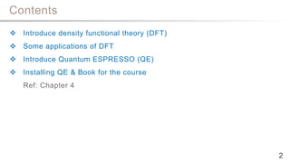 QE-SSP - Lecture 1: Introduction to DFT with QE | PDF