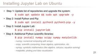QE-SSP - Lecture 2: Productivity tools: Linux & JupyterLab | PDF