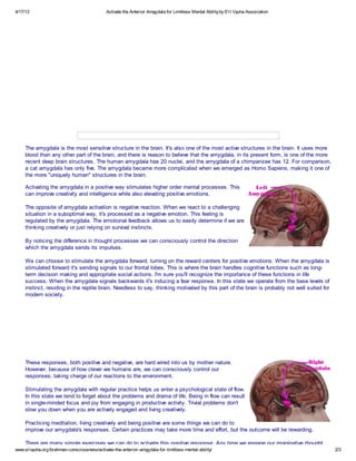 Activate the anterior amygdala for limitless mental ability by s'rî ...