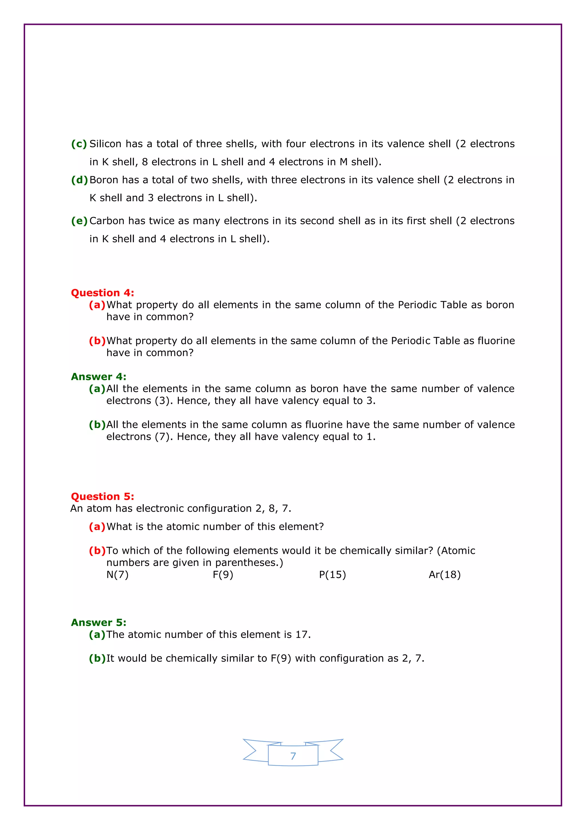 NCERT solutions for class 10 science chapter 5 (Periodic Classification ...