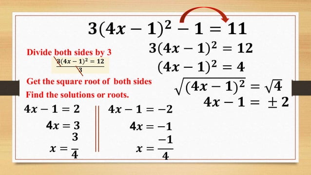 Quadratic Equation by Extracting Square Roots.pptx | Physics | Science